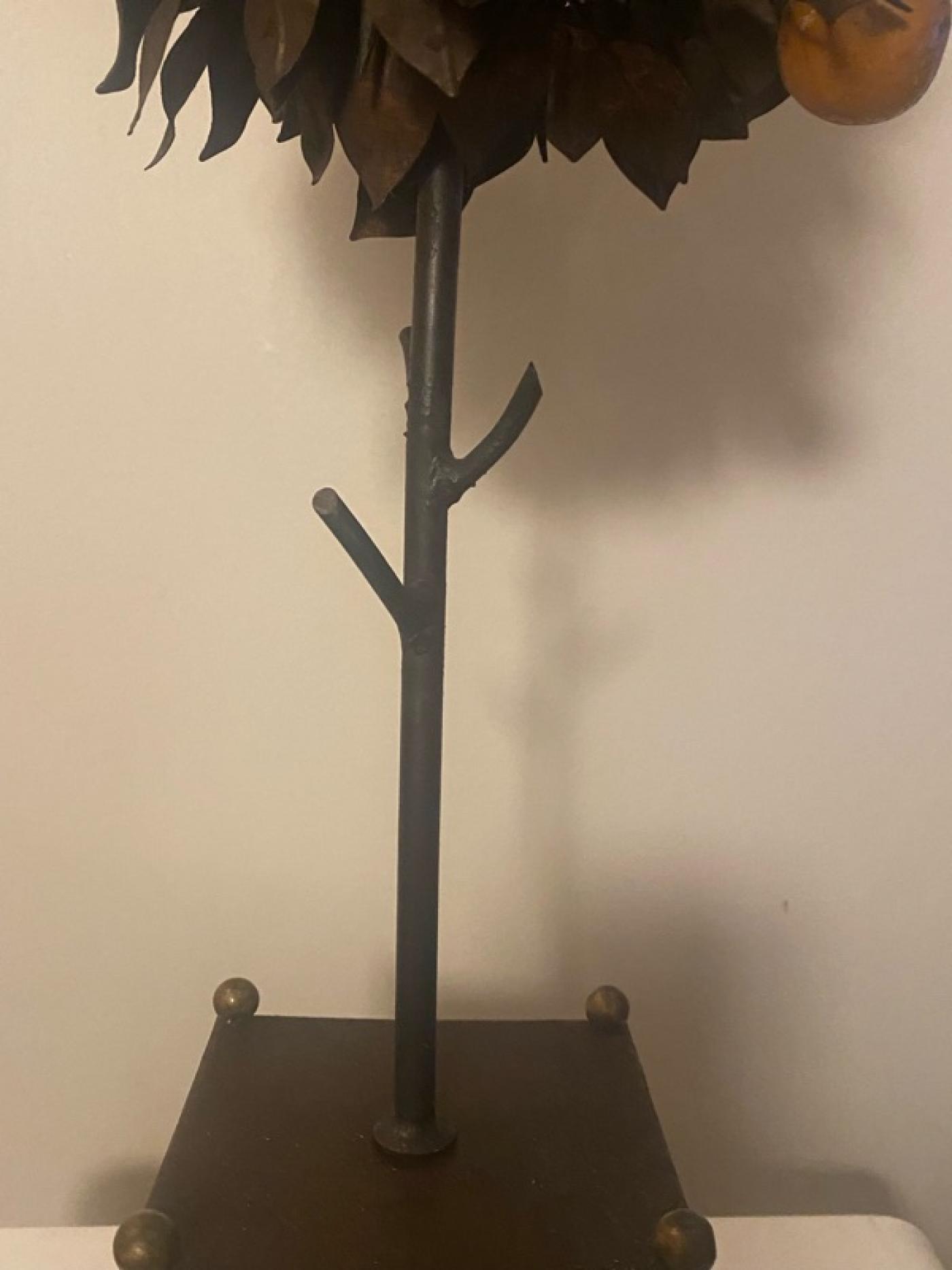 ITALIAN TOLE ORANGE TREE SCULPTURE