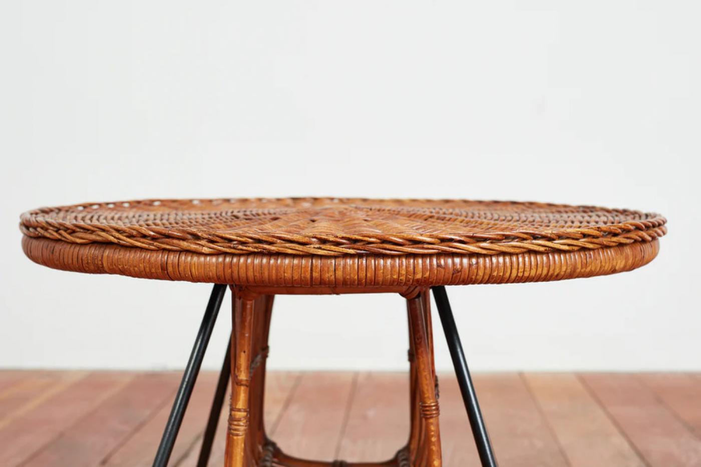 ITALIAN WICKER MAGAZINE TABLE