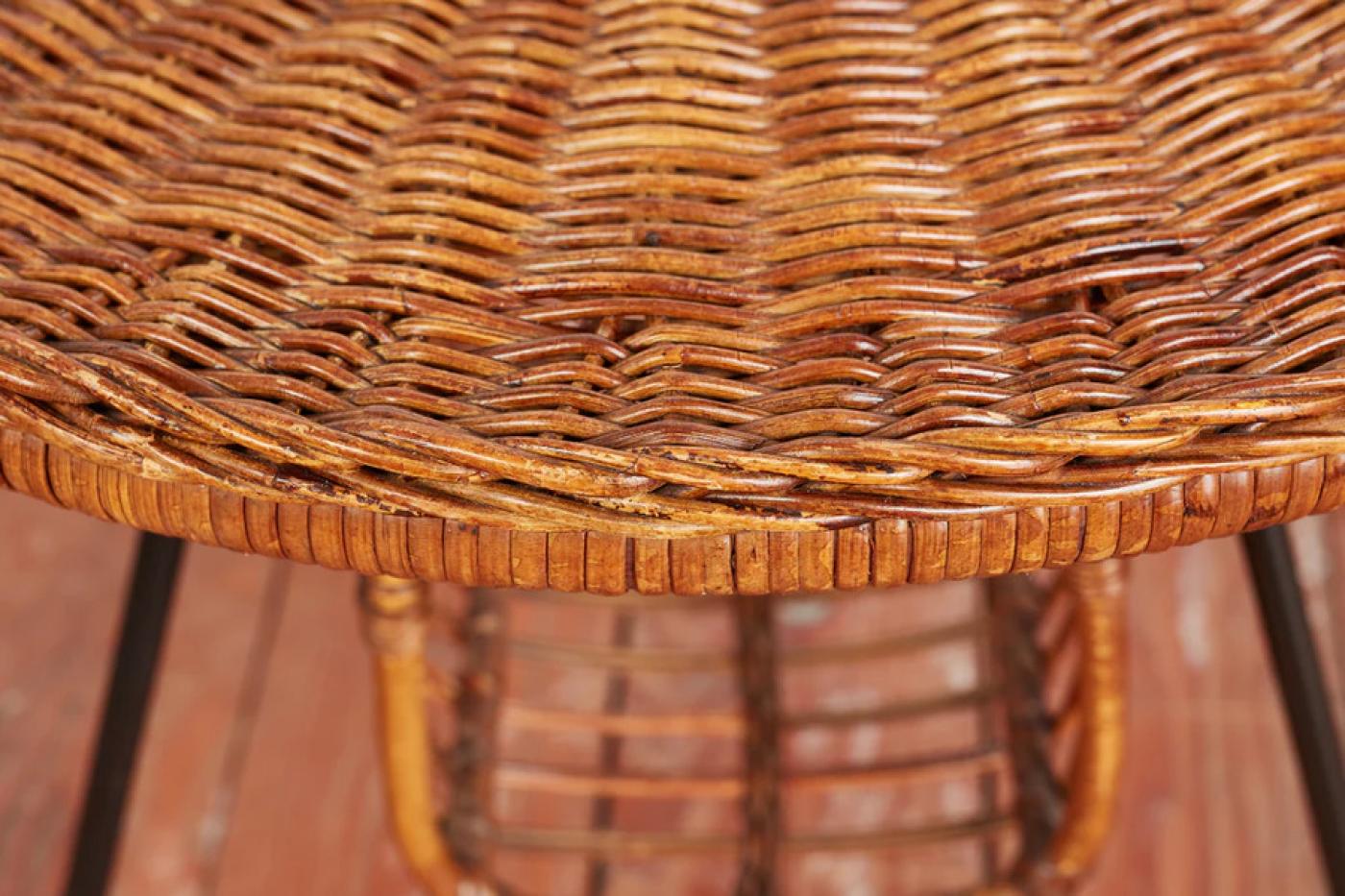 ITALIAN WICKER MAGAZINE TABLE