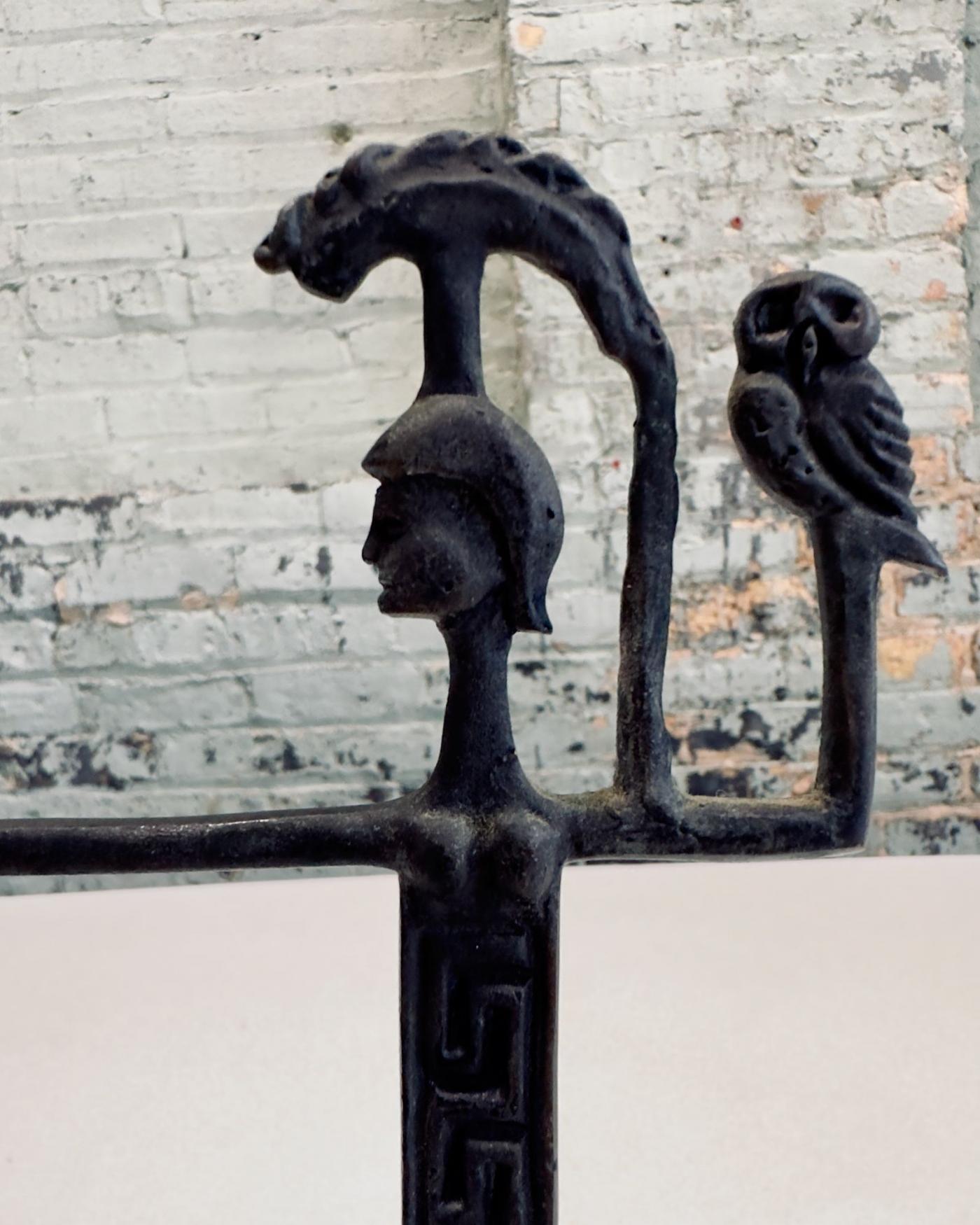 Iron Sculpture Roman Chariot with Female Warrior, Italy 1950