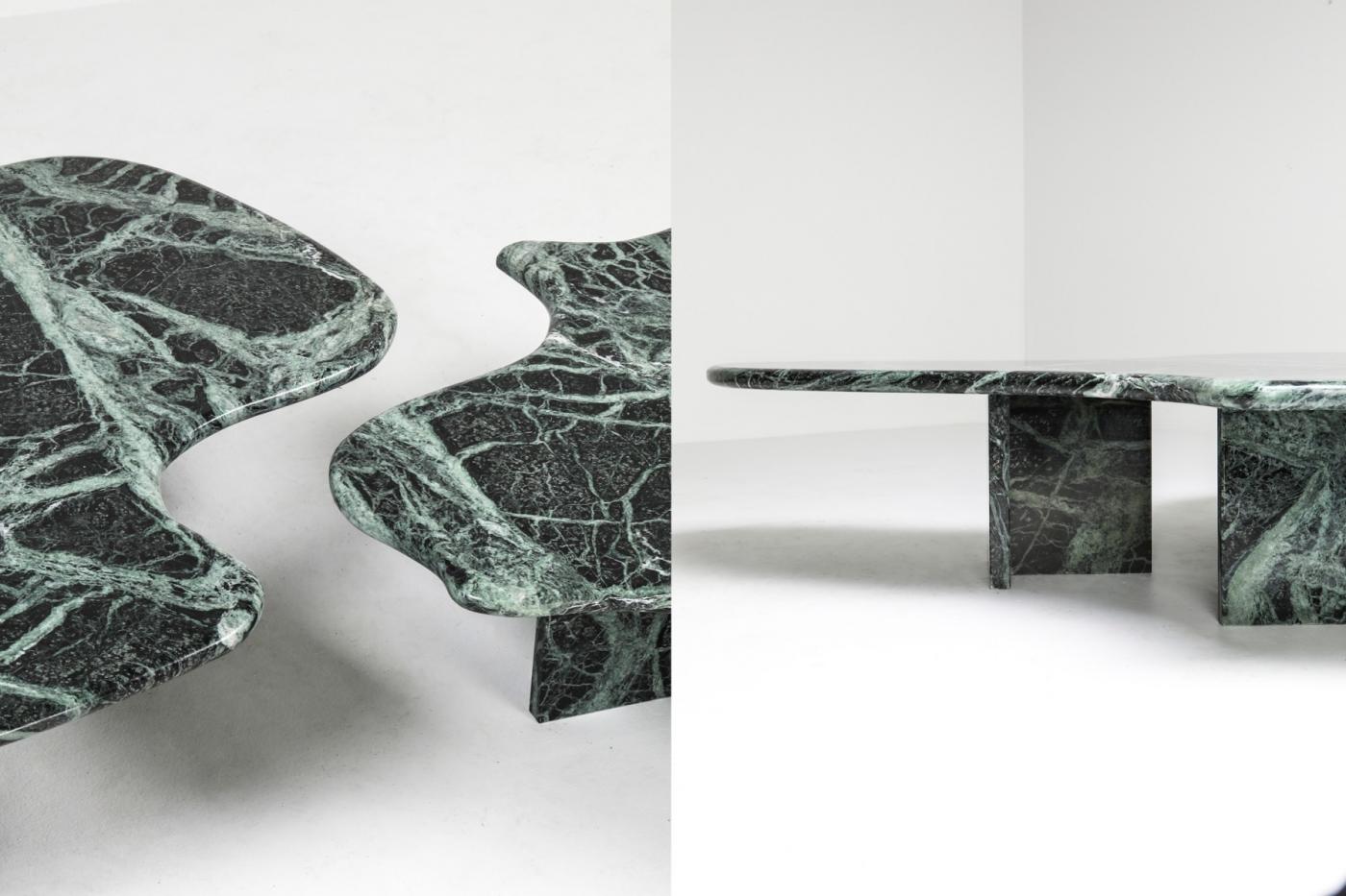 Isamu Noguchi - Post-modern Green Marble Coffee Table In The Manner of ...