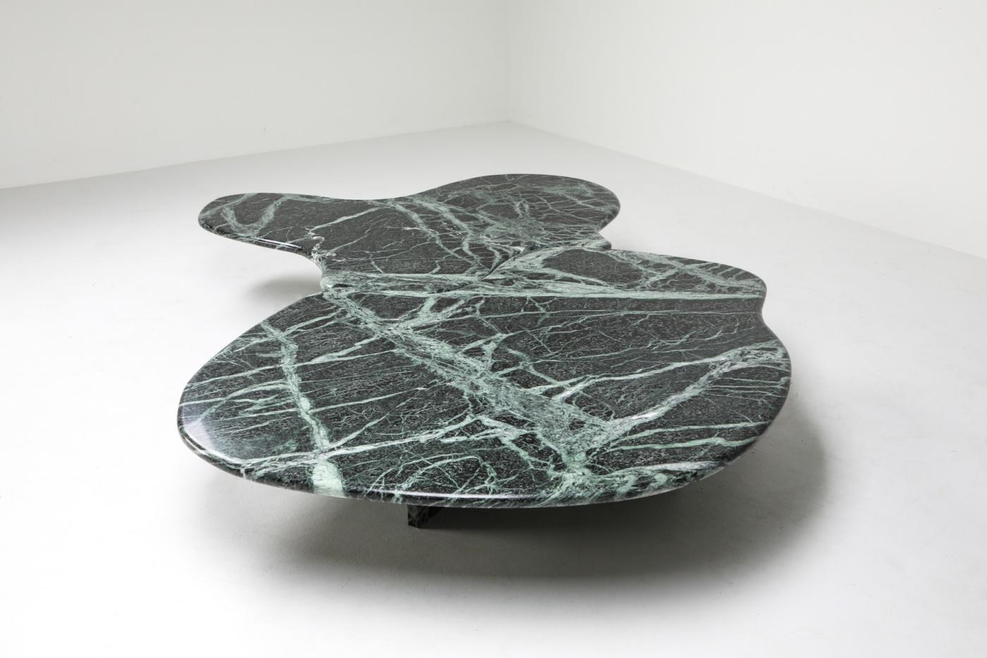 Isamu Noguchi - Post-modern Green Marble Coffee Table In The Manner of ...