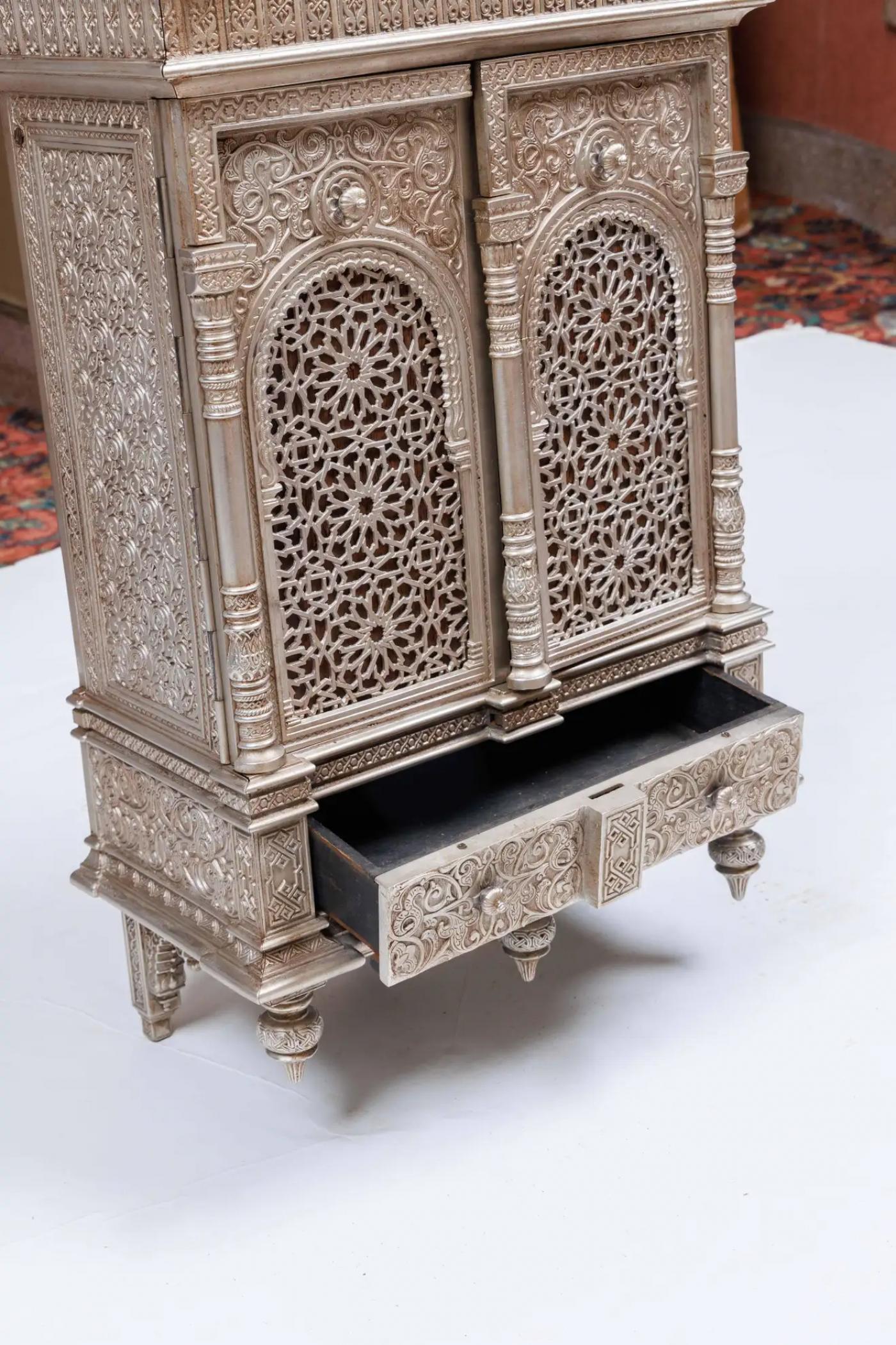 Islamic "Alhambra" Silvered Bronze Quran Cabinet in the Islamic Nasrid ...