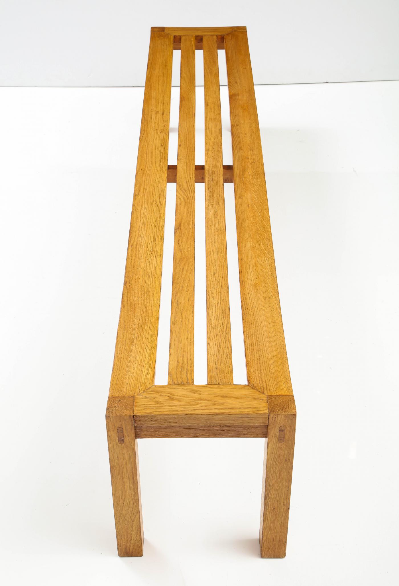 Italian 1960’s Oak Slat Bench