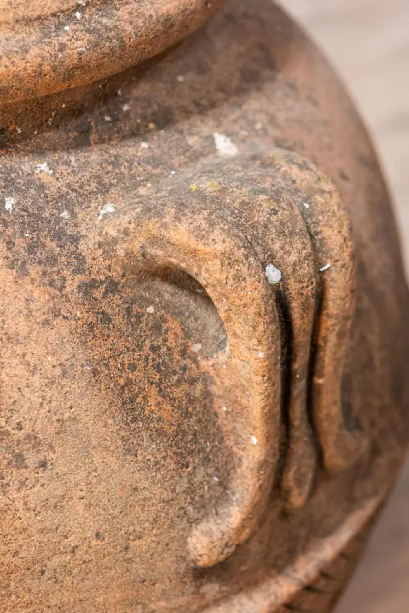 Italian 19th Century Terracotta Planter with Crosshatched Motifs and Patina