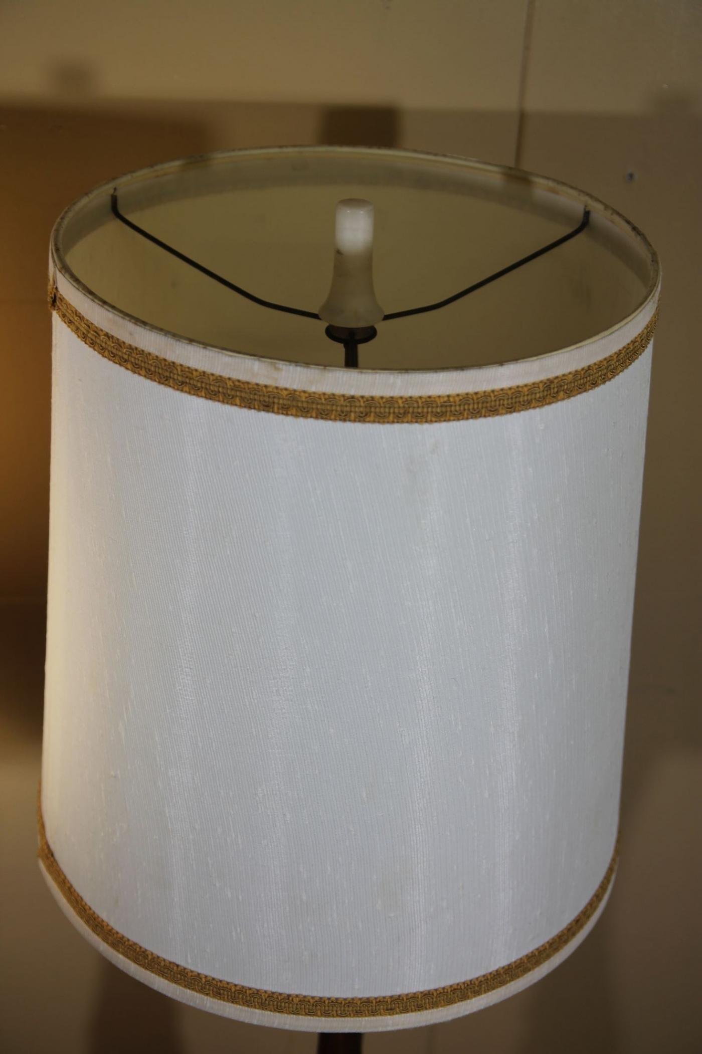 Italian Alabaster Lamps With Original Shades and Finials