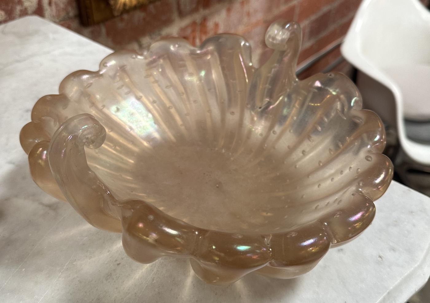 Ercole Barovier Italian Decorative Handmade Glass Bowl By Ercole Barovier1940