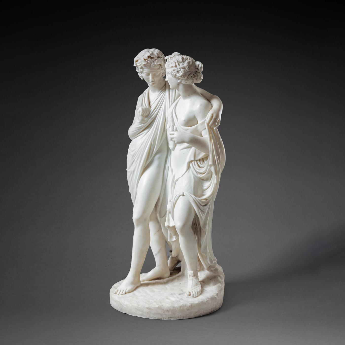 Italian Early 19th Century Marble Group of Bacchus and Ariadne After ...