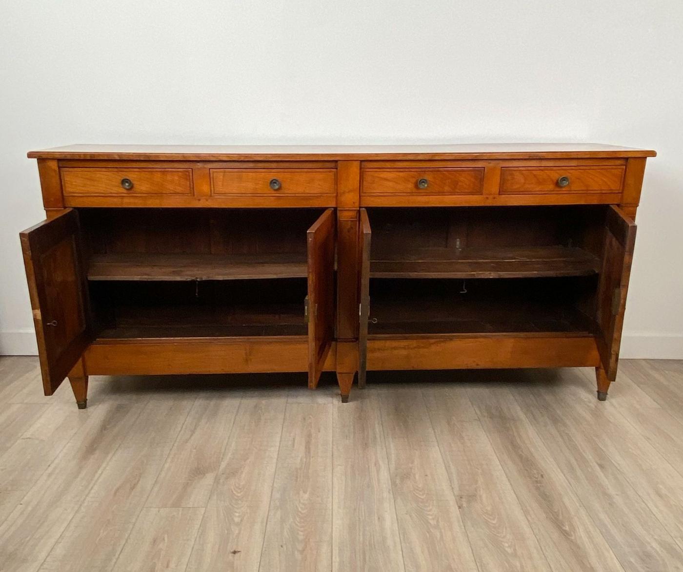 Italian Inlaid Cherry Buffet, Neoclassical, 19th century