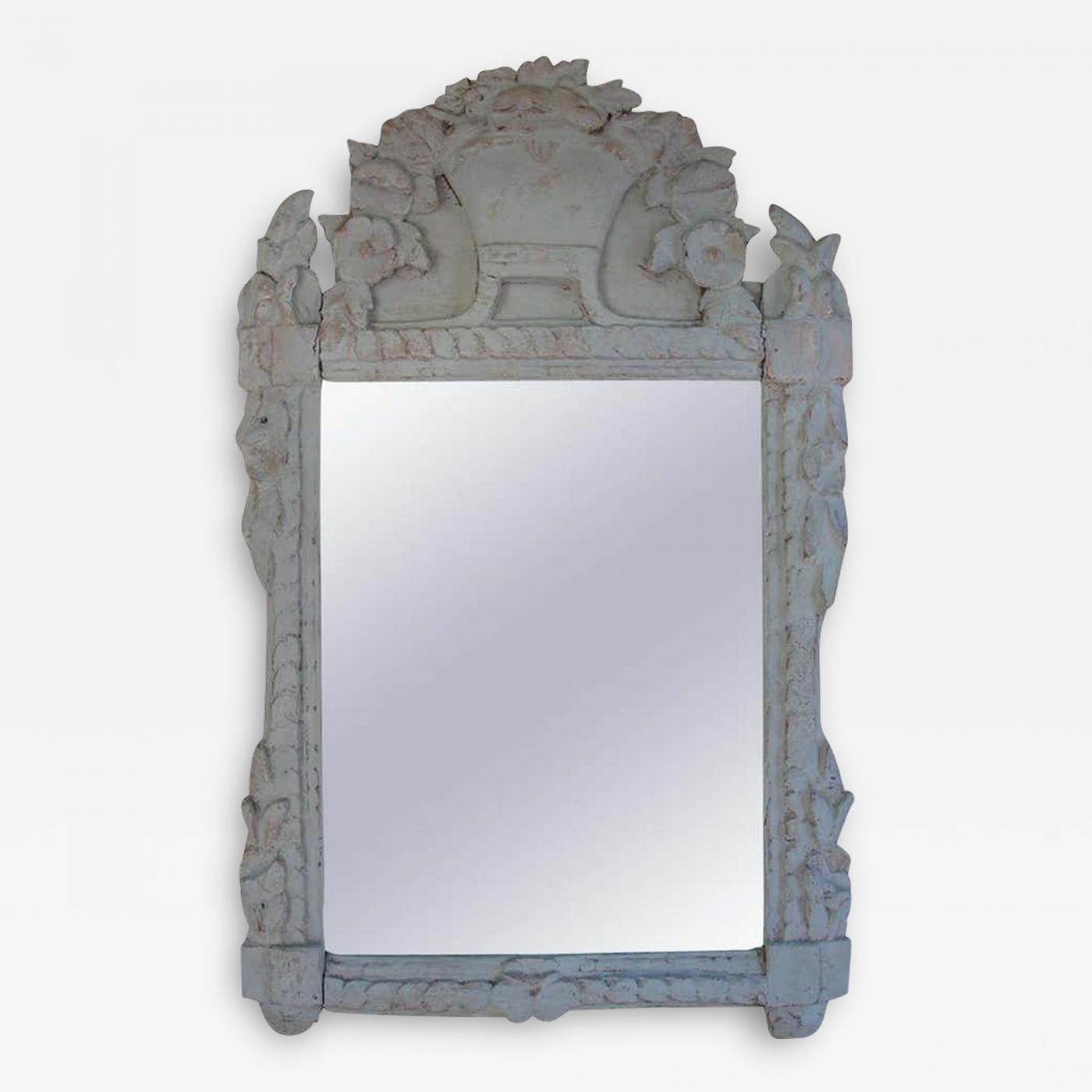 Italian Louis XVI Richly Carved Painted Mirror For Vanity Or Wall, 19th ...