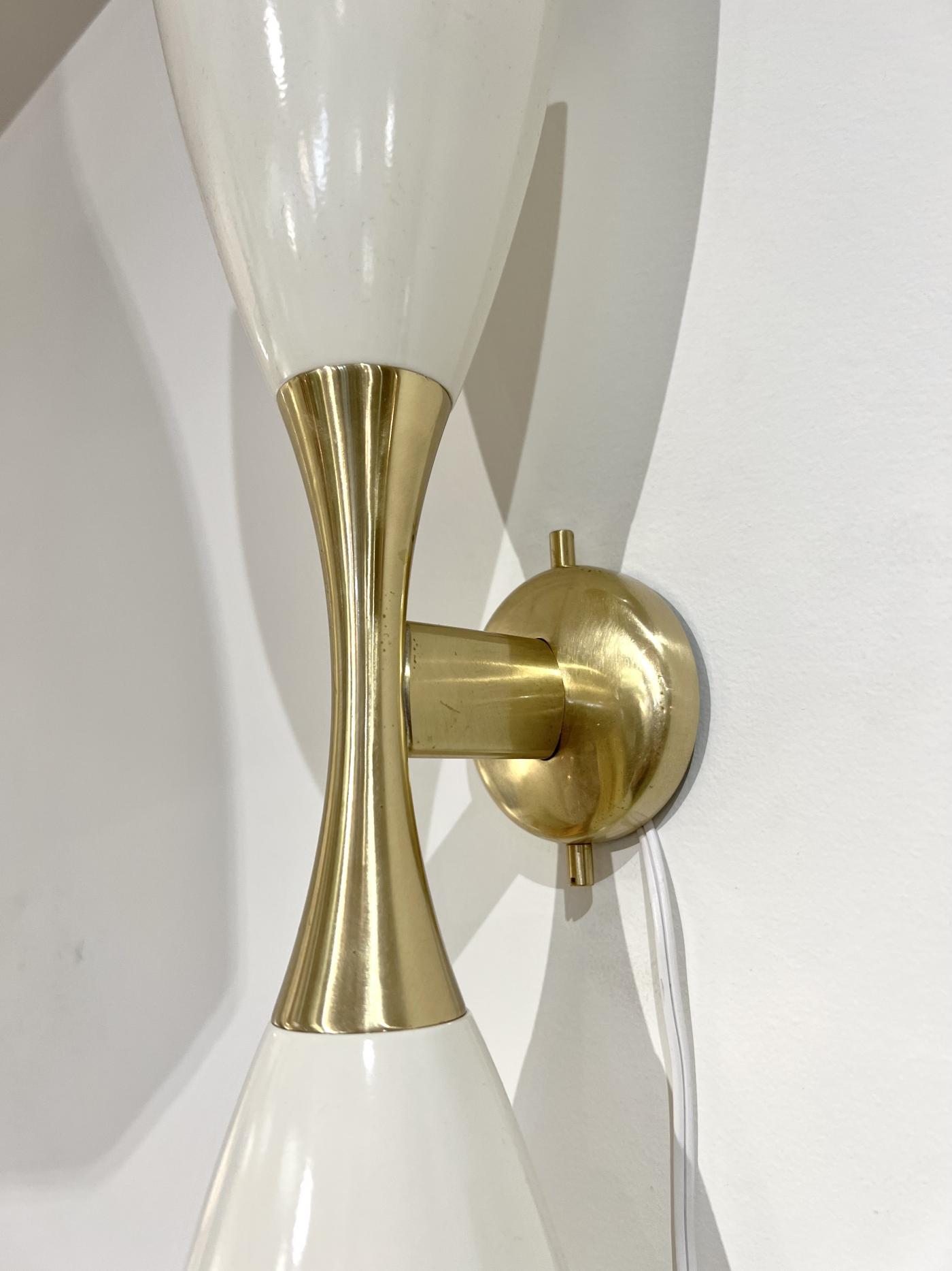 Italian Mid Century Style Double-Shade Sconce