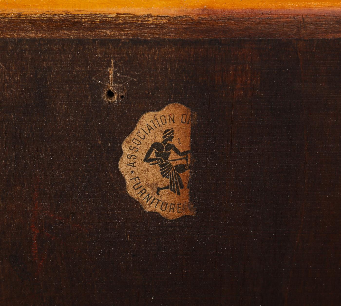 Italian Modernist Maple Wood Vanity Table and Cabinet, Italy, circa 1950