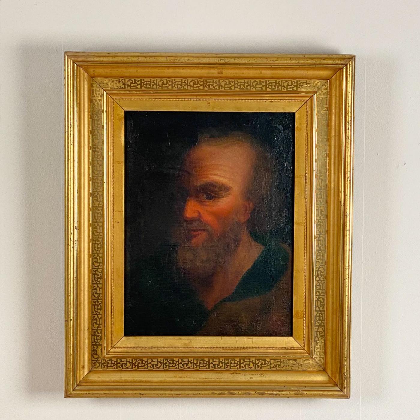 Italian Old Master Paintings of a Saint, one of a pair