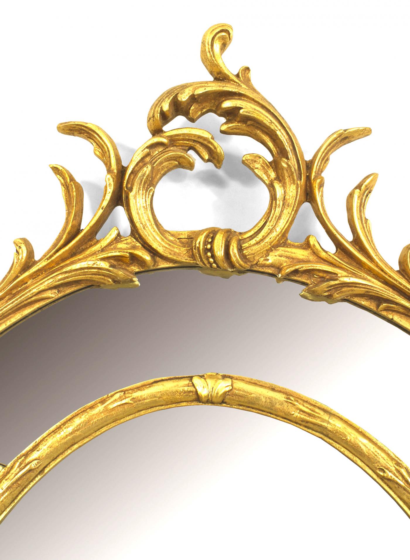 Italian Rococo Gilt Round Wall Mirror