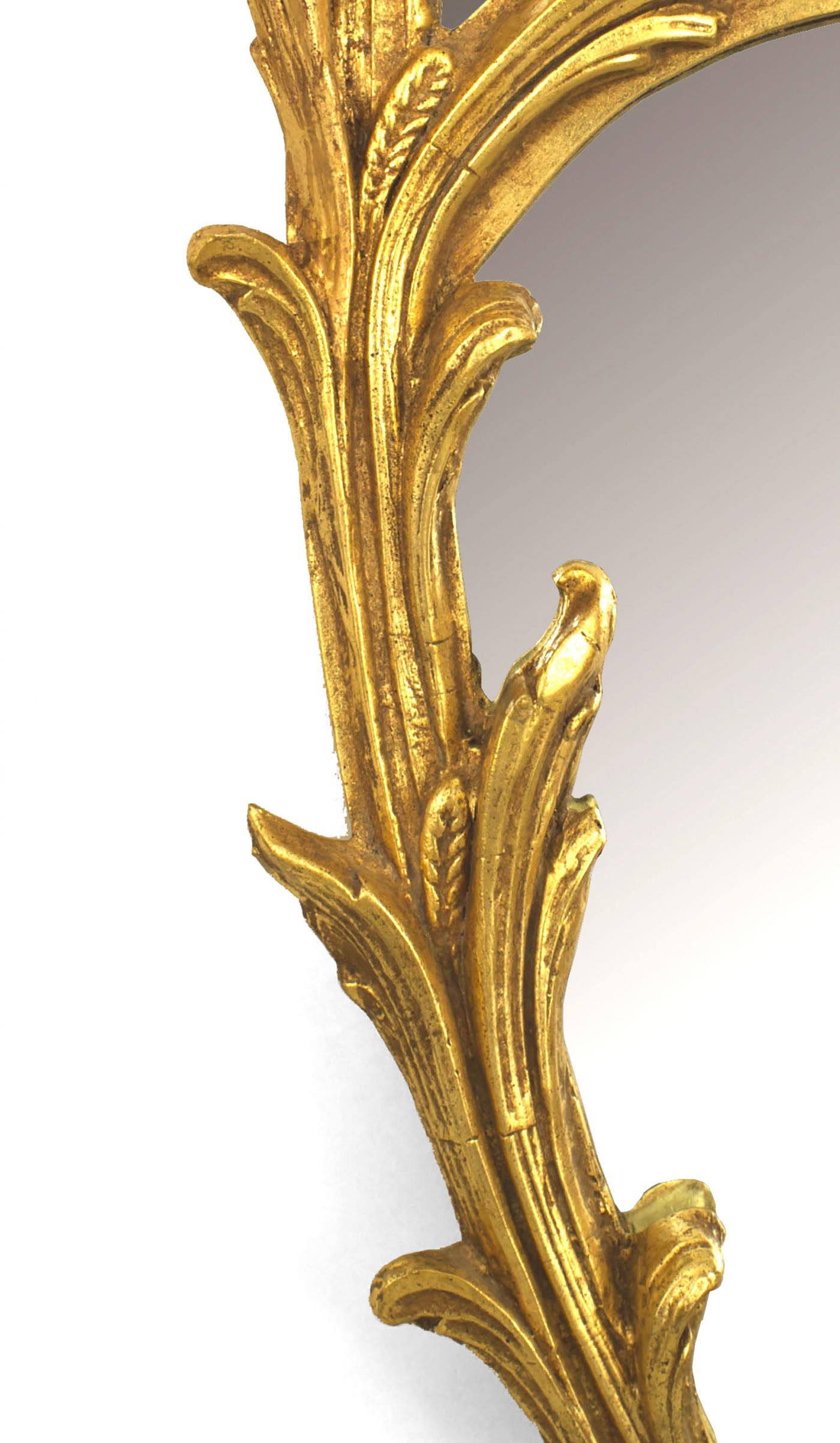 Italian Rococo Gilt Round Wall Mirror