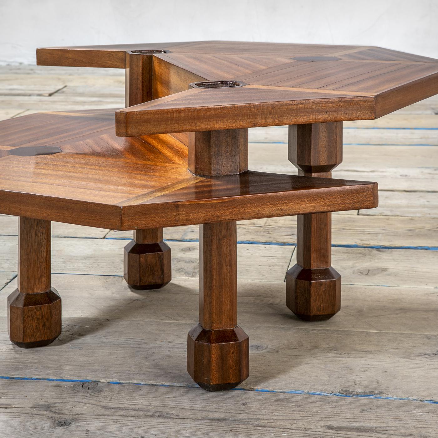 Italian School - Italian Prod. Coffee Table in Wood with double top '60s