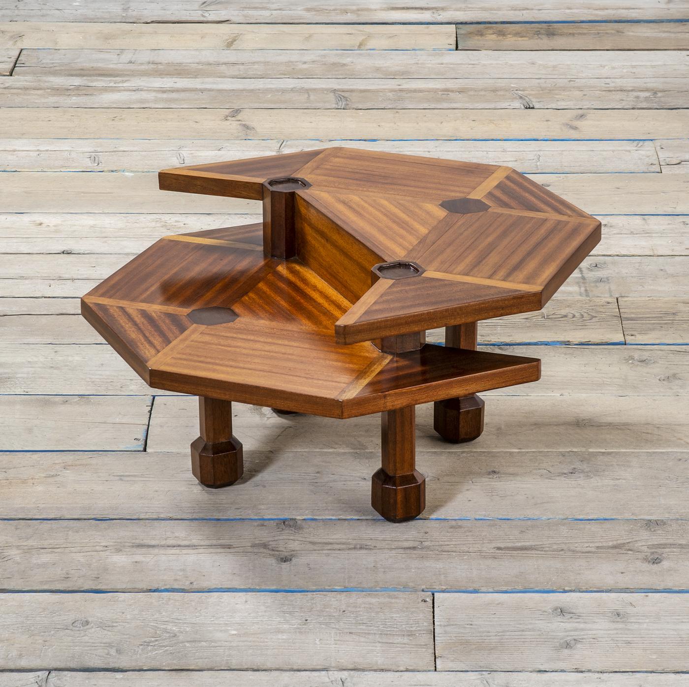 Italian School - Italian Prod. Coffee Table in Wood with double top '60s