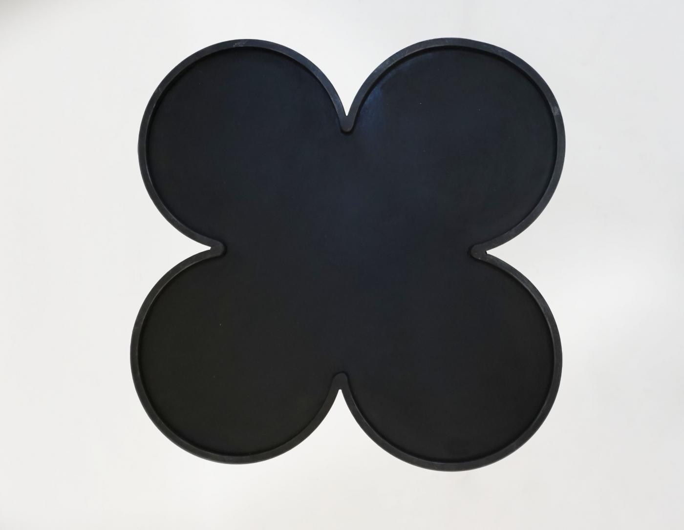 Italian Twisted Cast Iron Customizable Green Glass Clover Side Coffee Table