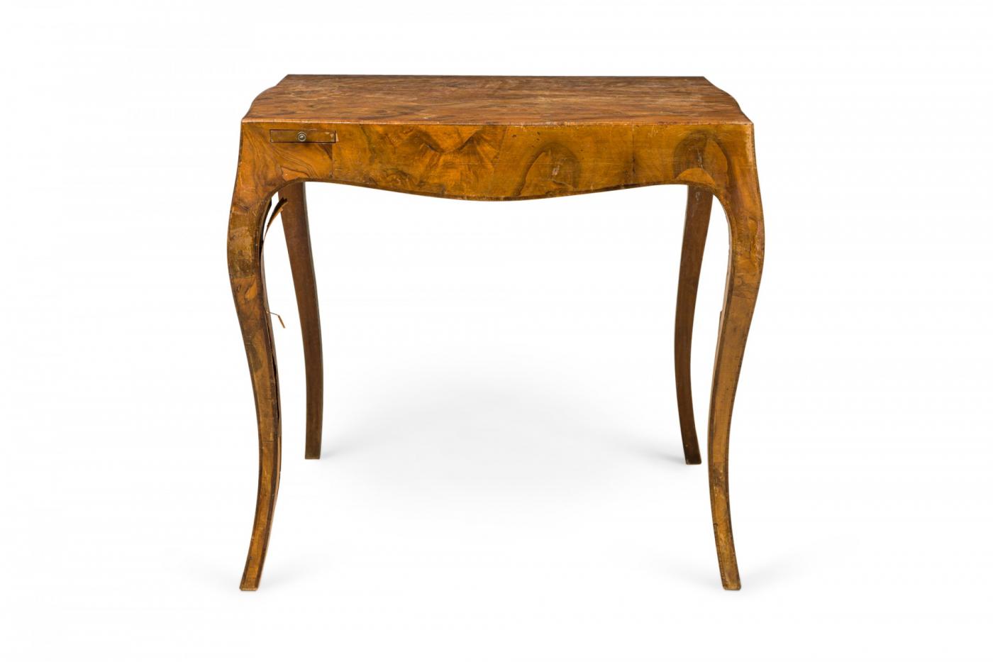 ItalianOyster Burl Curved Leg Game Table