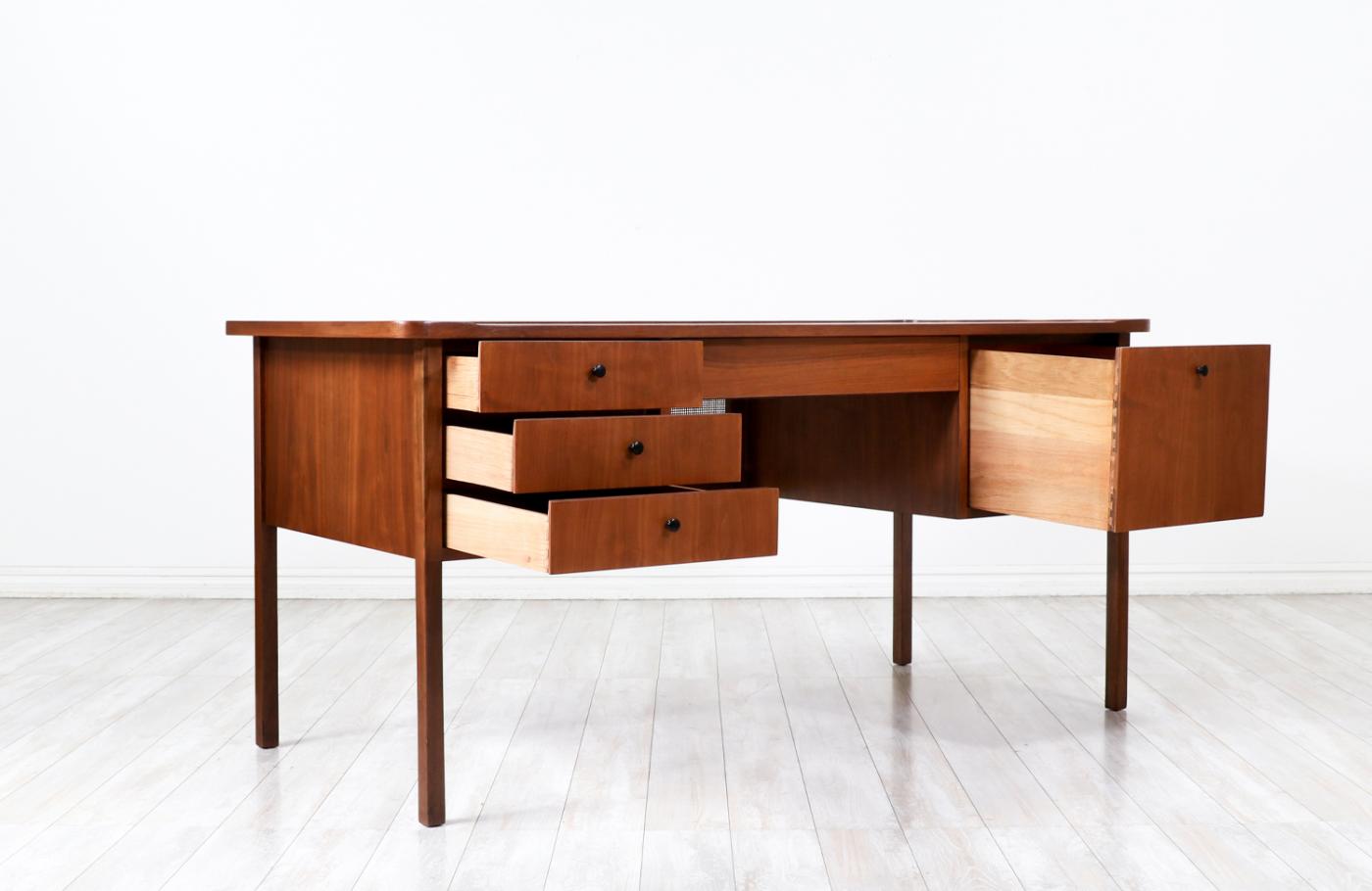 Jack Cartwright - Jack Cartwright Walnut & Cane Executive Desk for ...