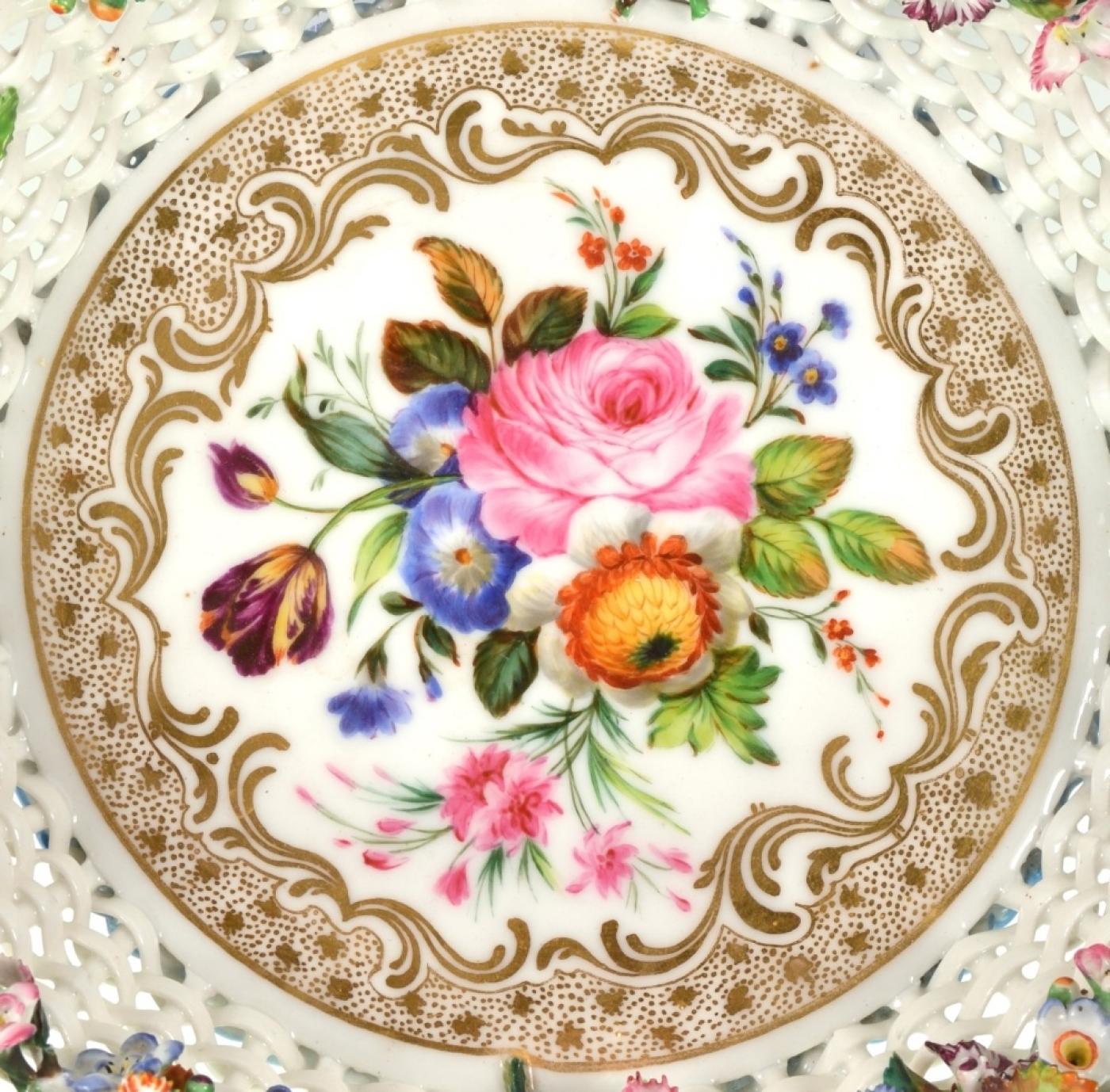 Jacob Petit - Old Paris Porcelain Basket by Jacob Petit, c. 1840