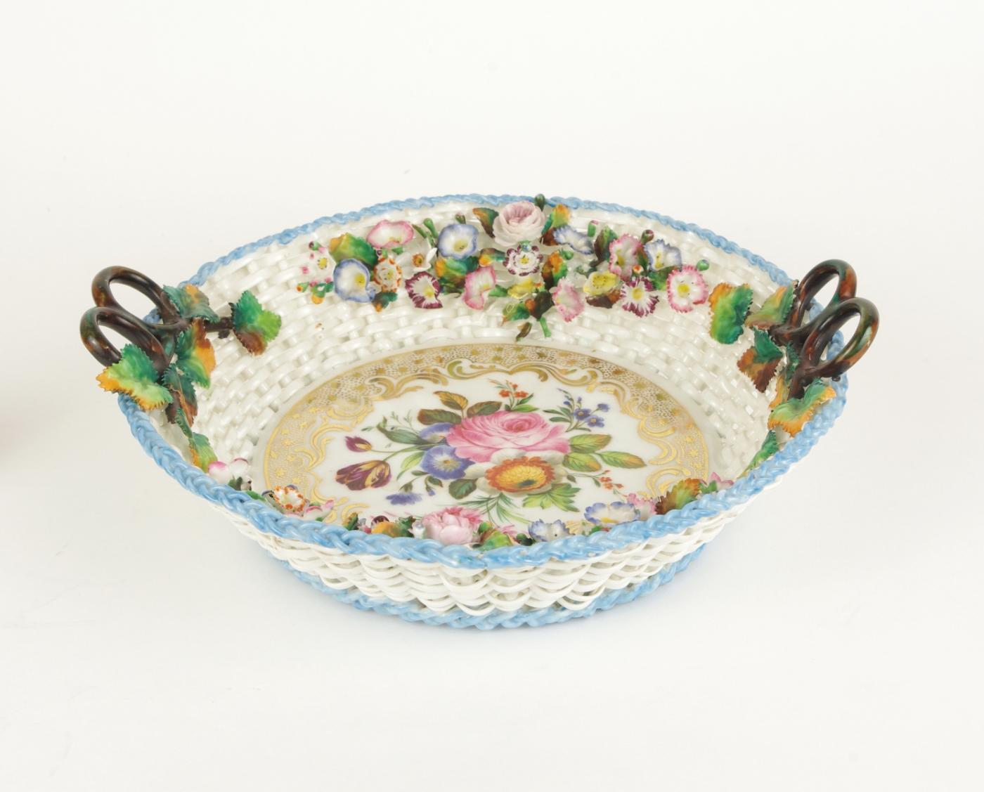 Jacob Petit - Old Paris Porcelain Basket by Jacob Petit, c. 1840