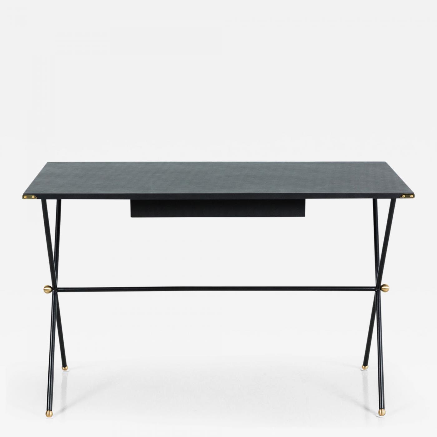 Jacques Adnet - Leather Campaign Desk in the Style of Jacques Adnet