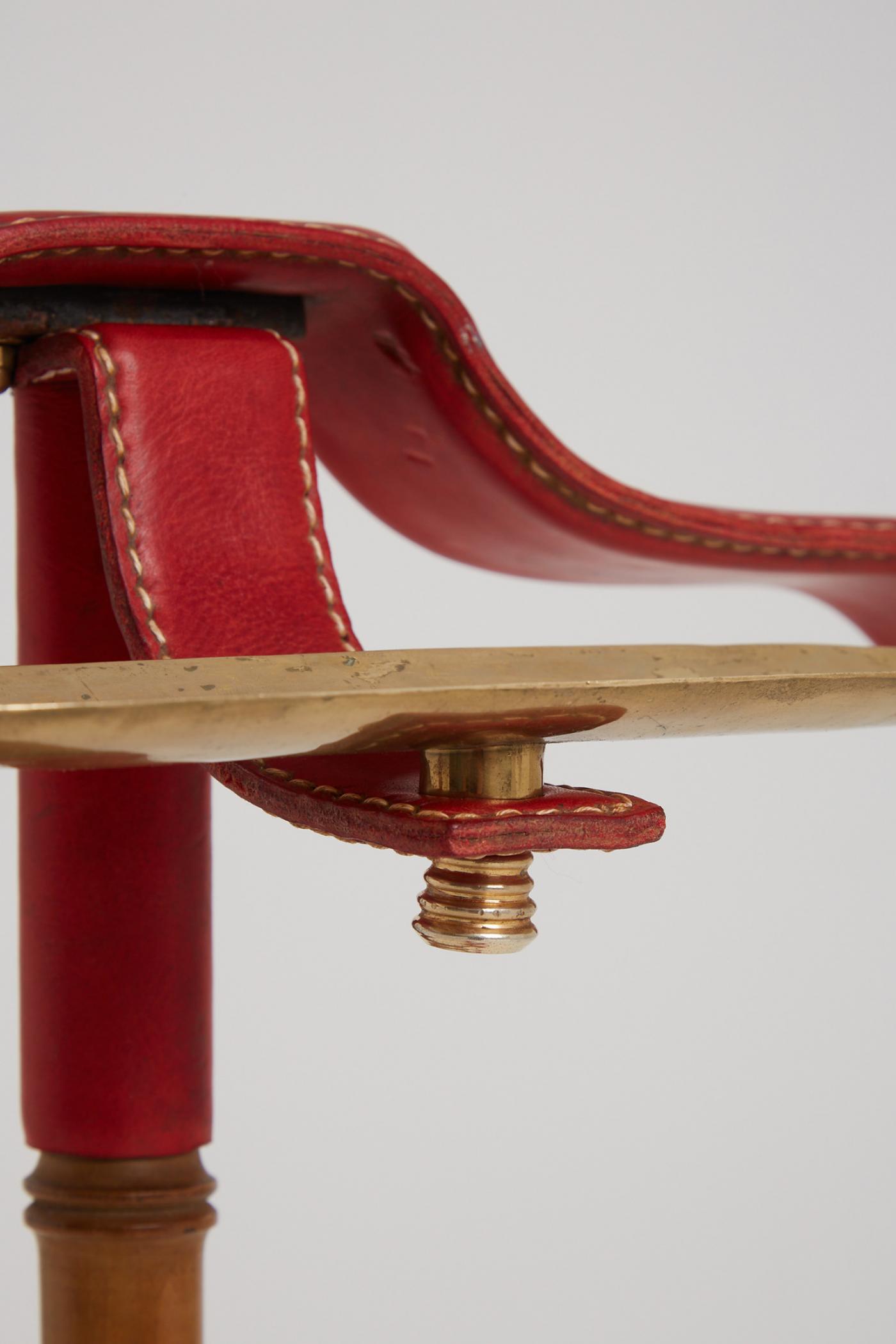 Jacques Adnet - Red Leather Valet by Jacques Adnet (1900-1984)