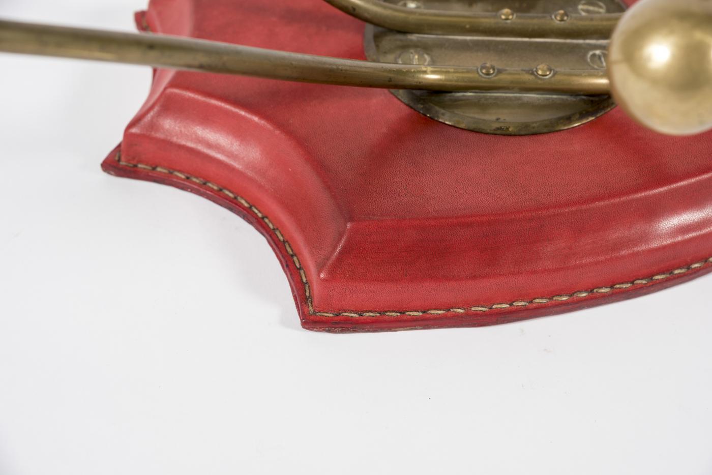 Jacques Adnet - Stitched Leather coat rack by Jacques Adnet