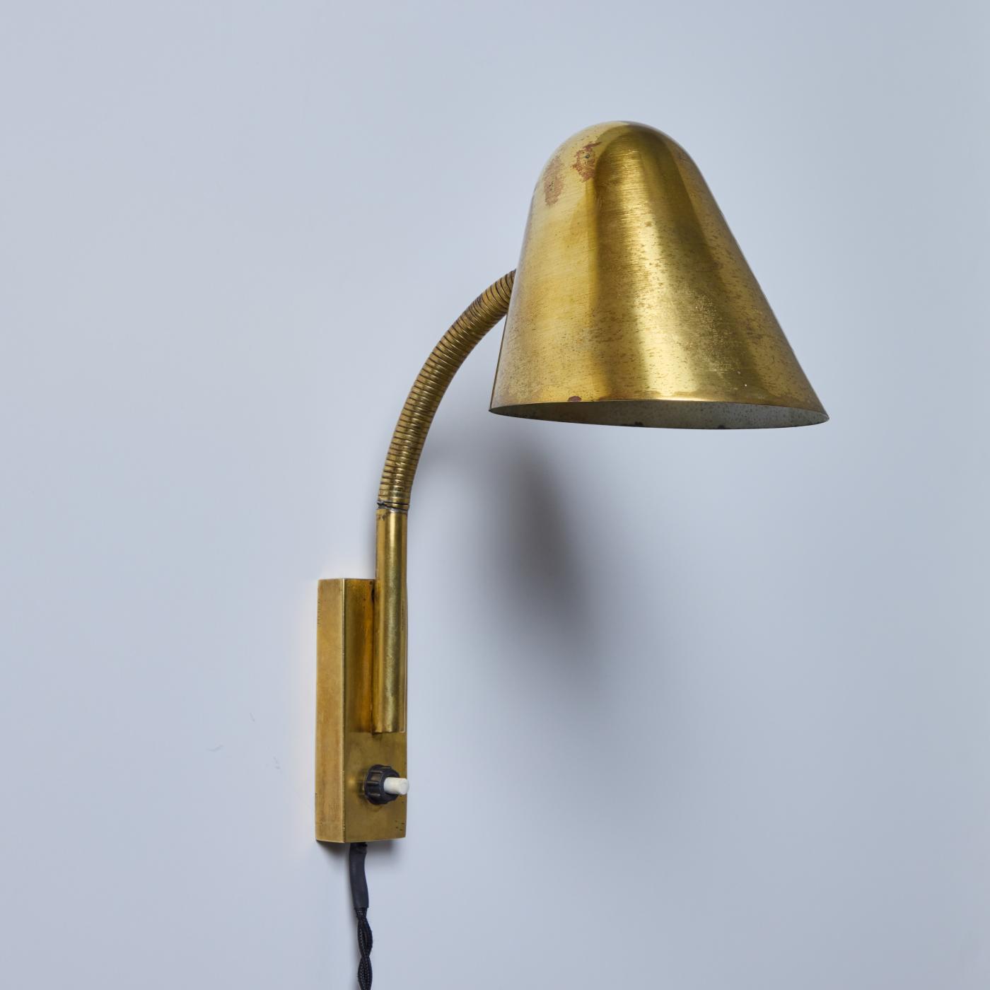 Jacques Biny - 1950s Jacques Biny Brass Articulating Wall Lamp
