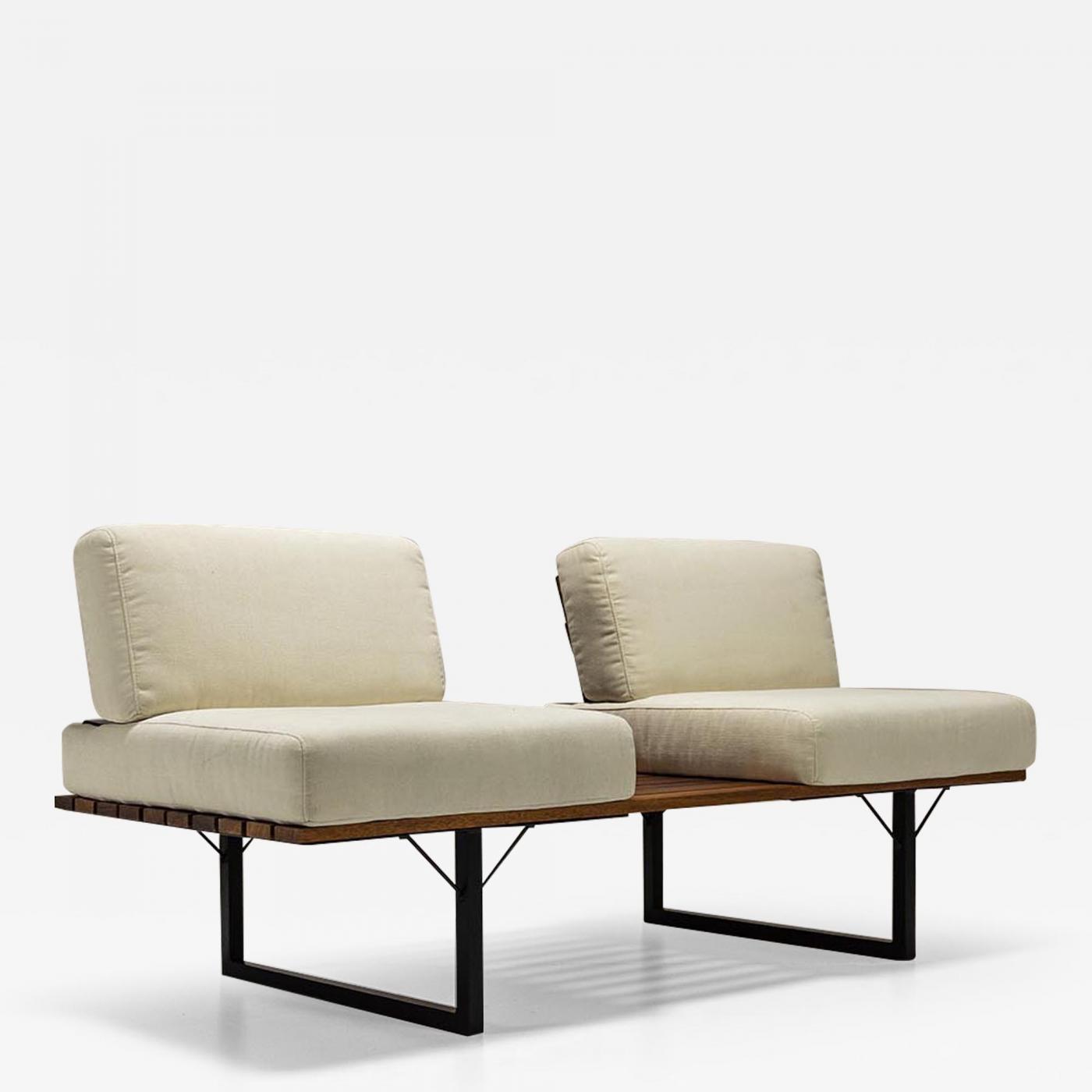 Jacques Borker Two Seater In Teak, France 1970's