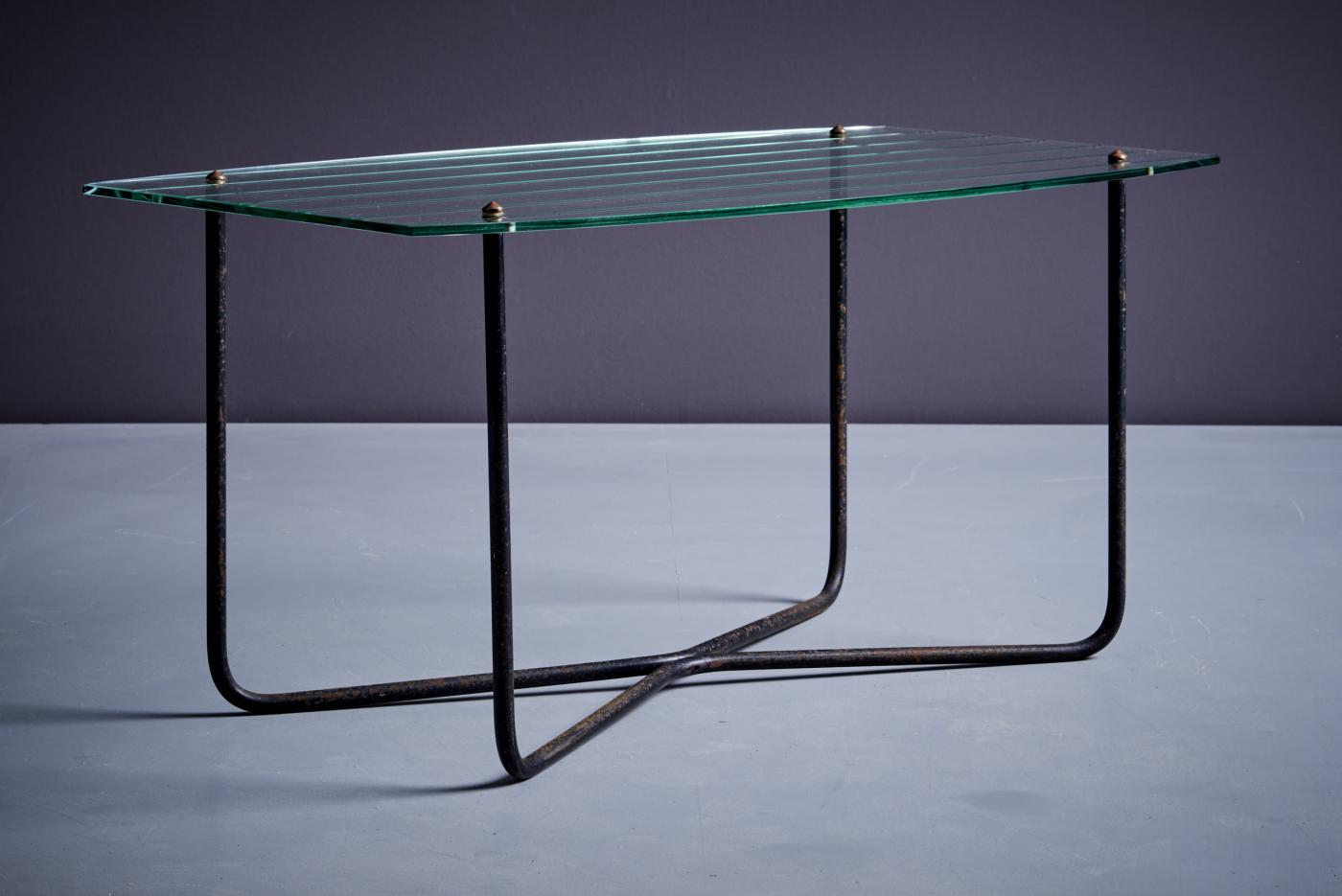 Jacques Hitier - Jacques Hitier Coffee Table in Glass and Iron France ...