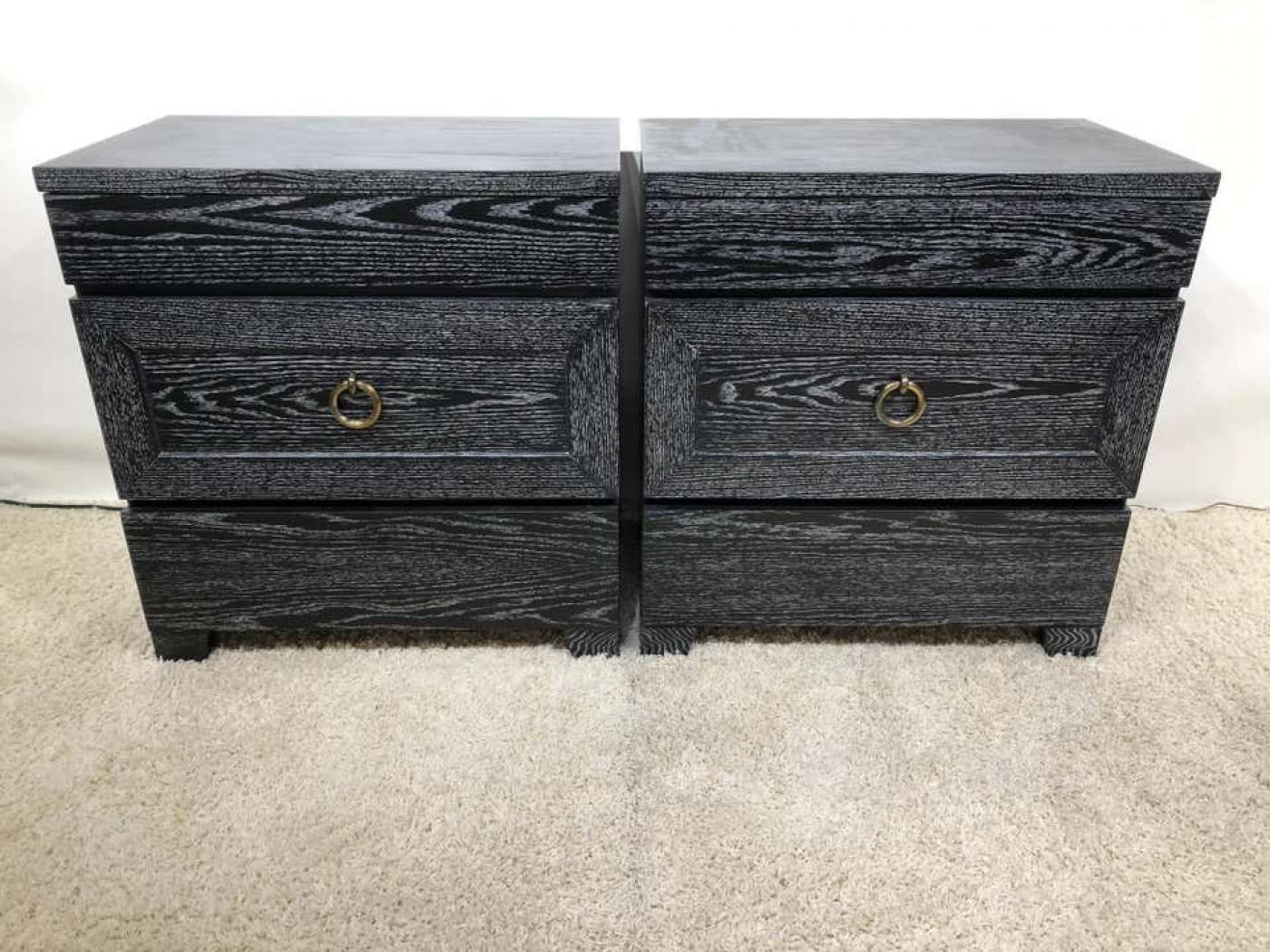 James Mont - Pair of Elegant James Mont Cerused Custom Cabinet ...