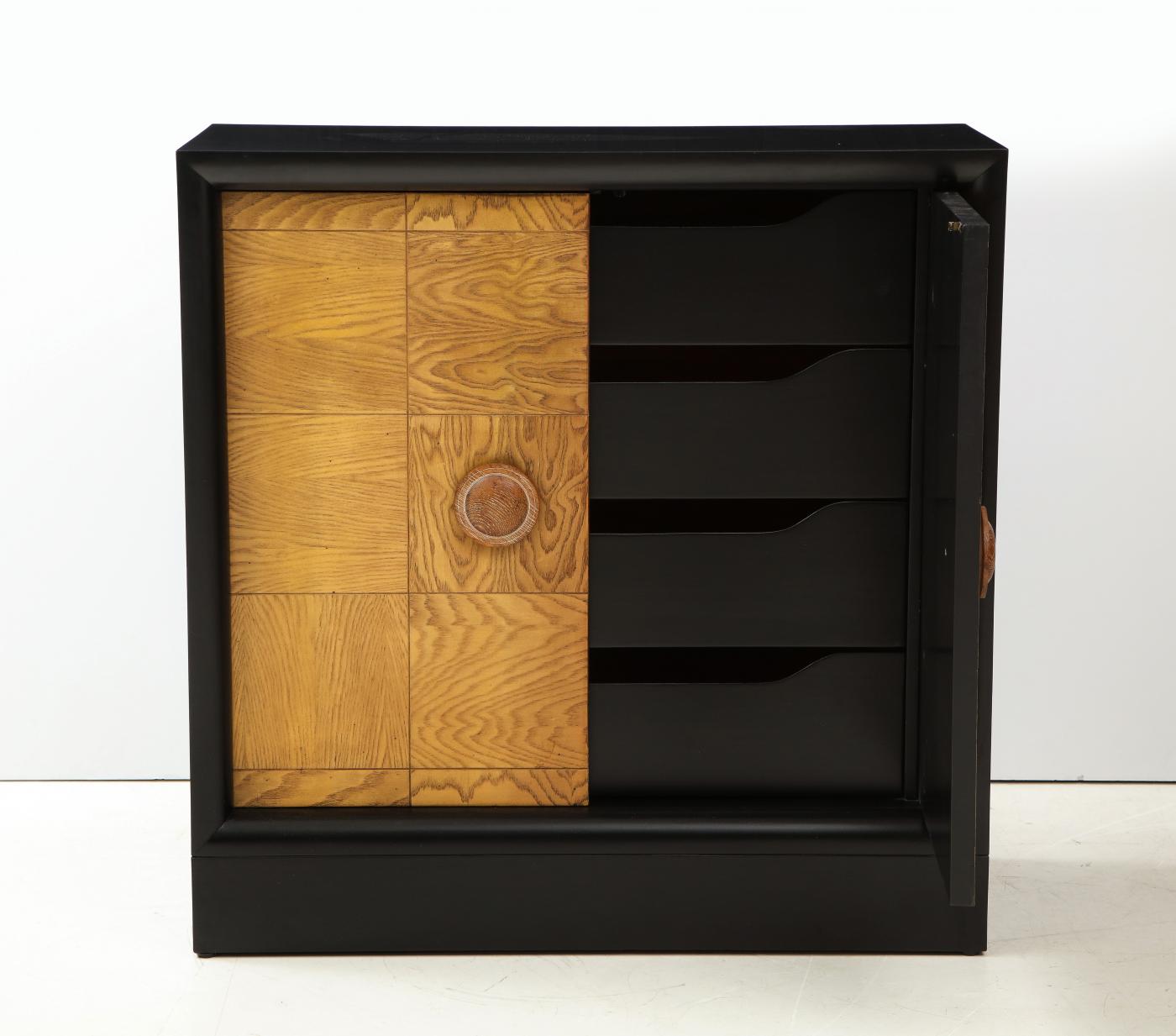 James Mont - Pair of James Mont Oak Front Cabinets.