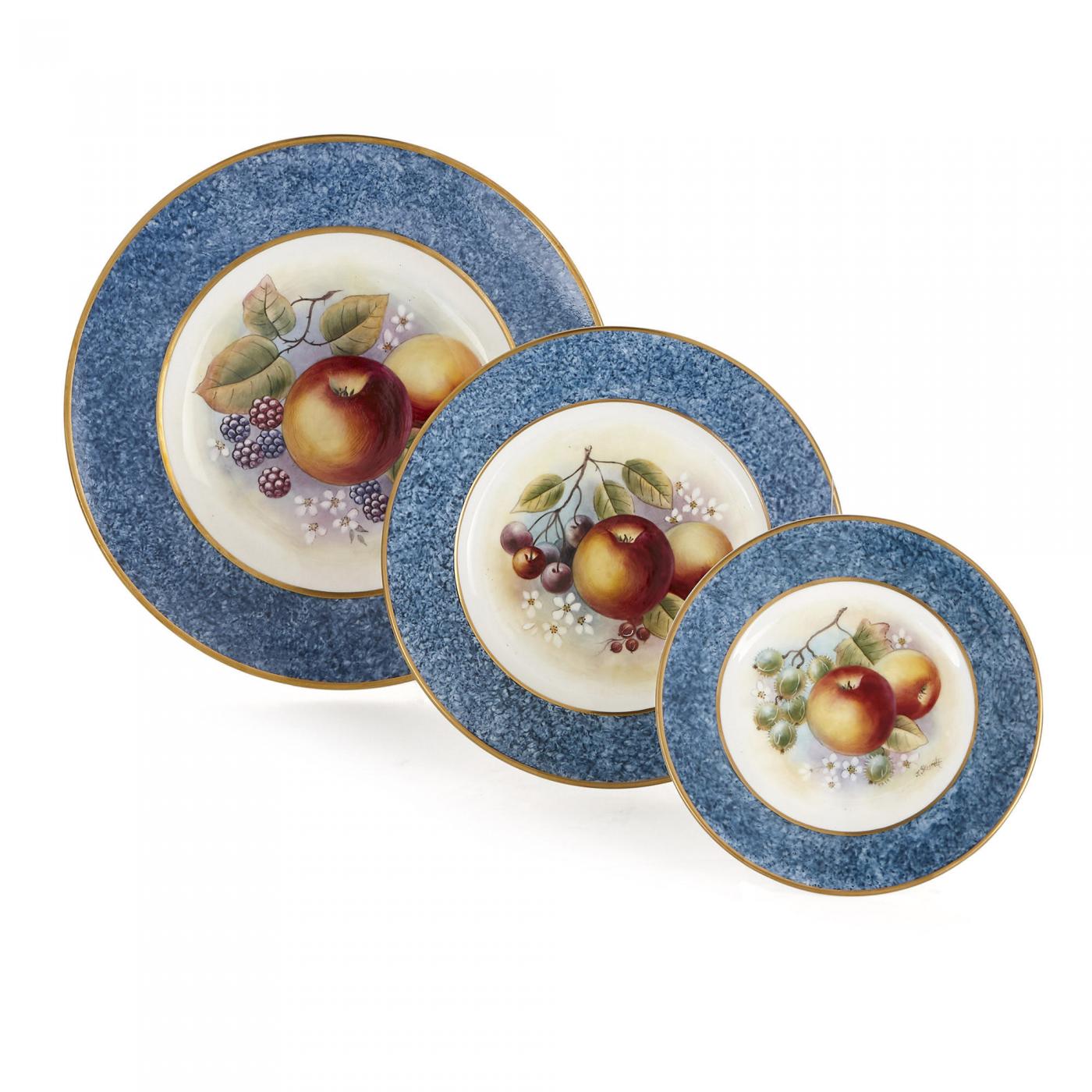 James Skerrett - Dursley porcelain dinner set decorated by James Skerrett