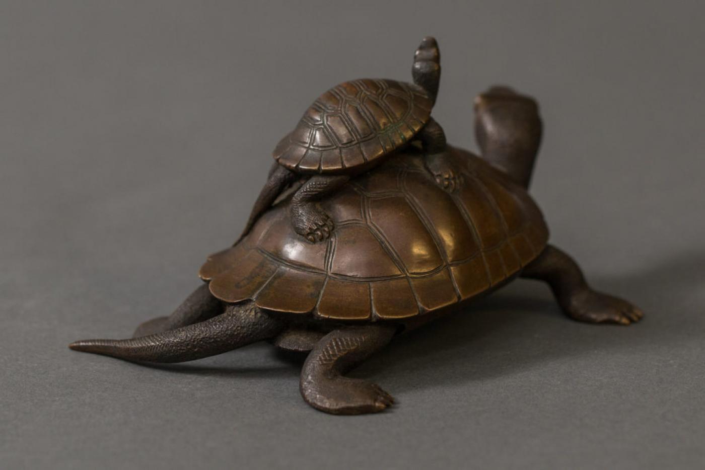 Japanese Antique Bronze Sculpture of Turtles