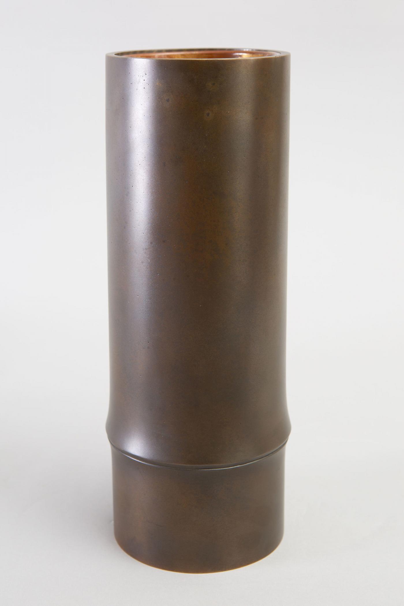 Japanese Bronze Vase in Bamboo Form