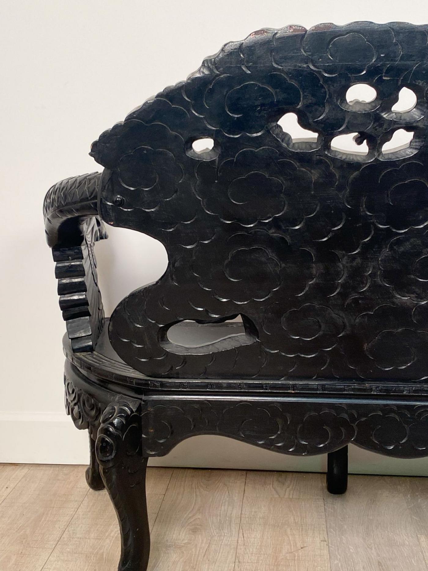 Japanese Dragon Bench, 19th Century