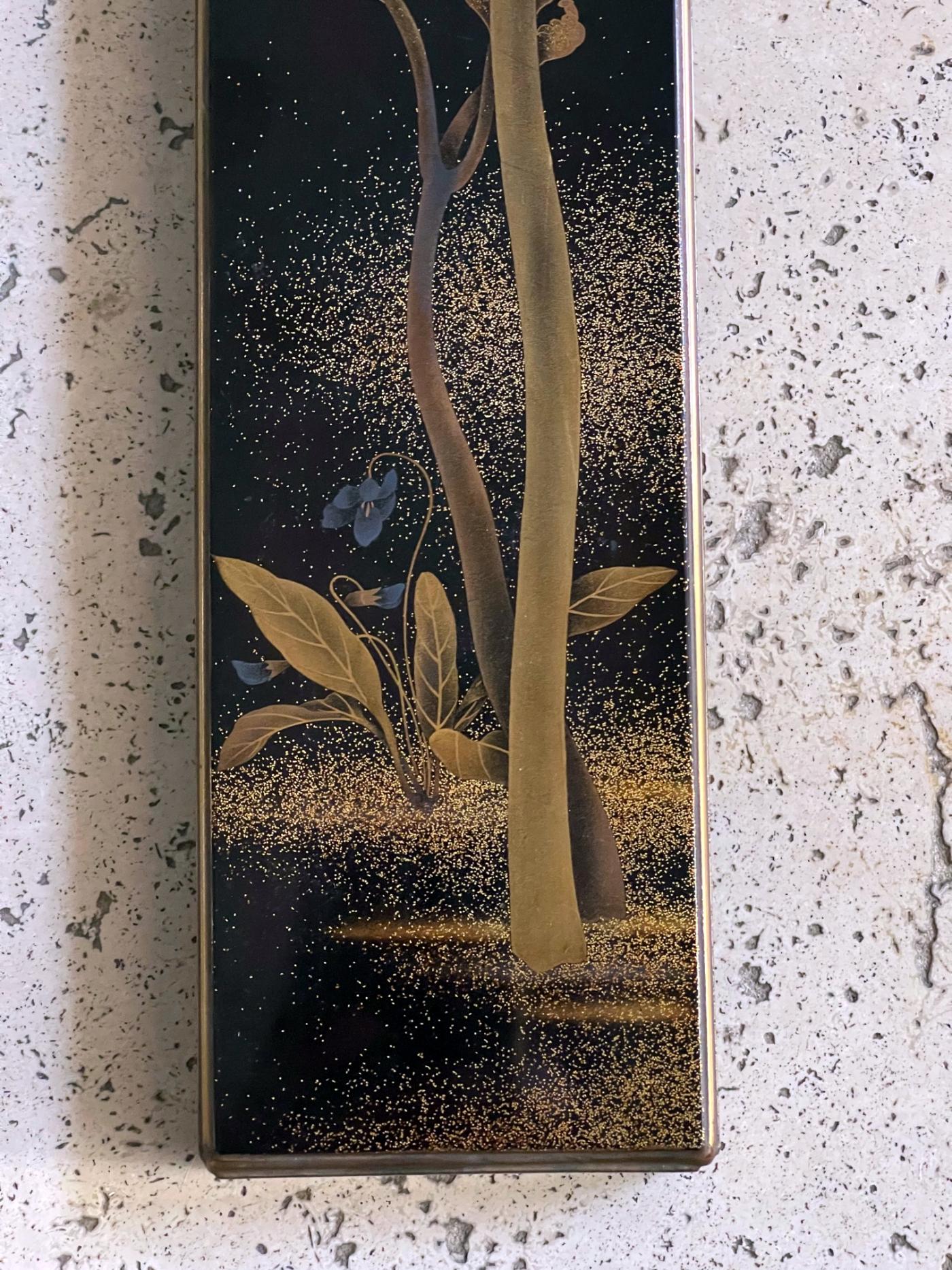 Japanese Lacquered Maki-e Poem Box Meiji Period