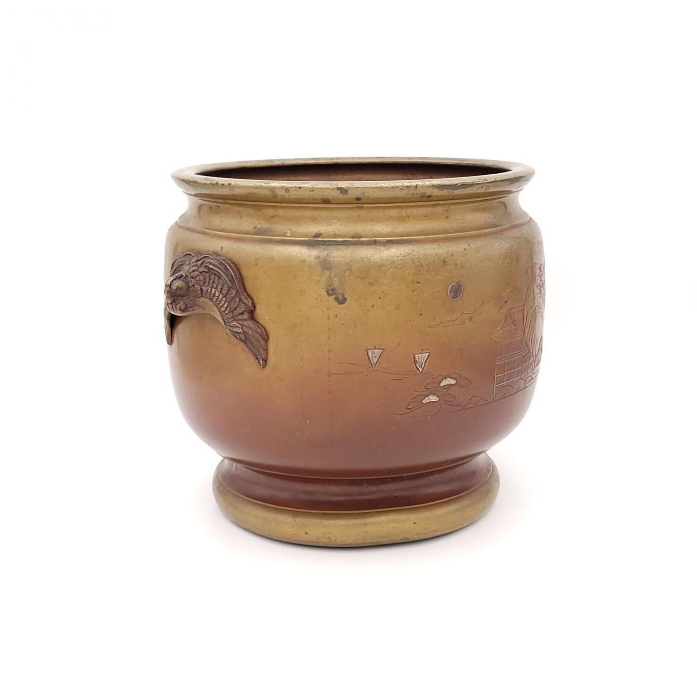 Japanese Mixed Metal Hibachi, circa 1900