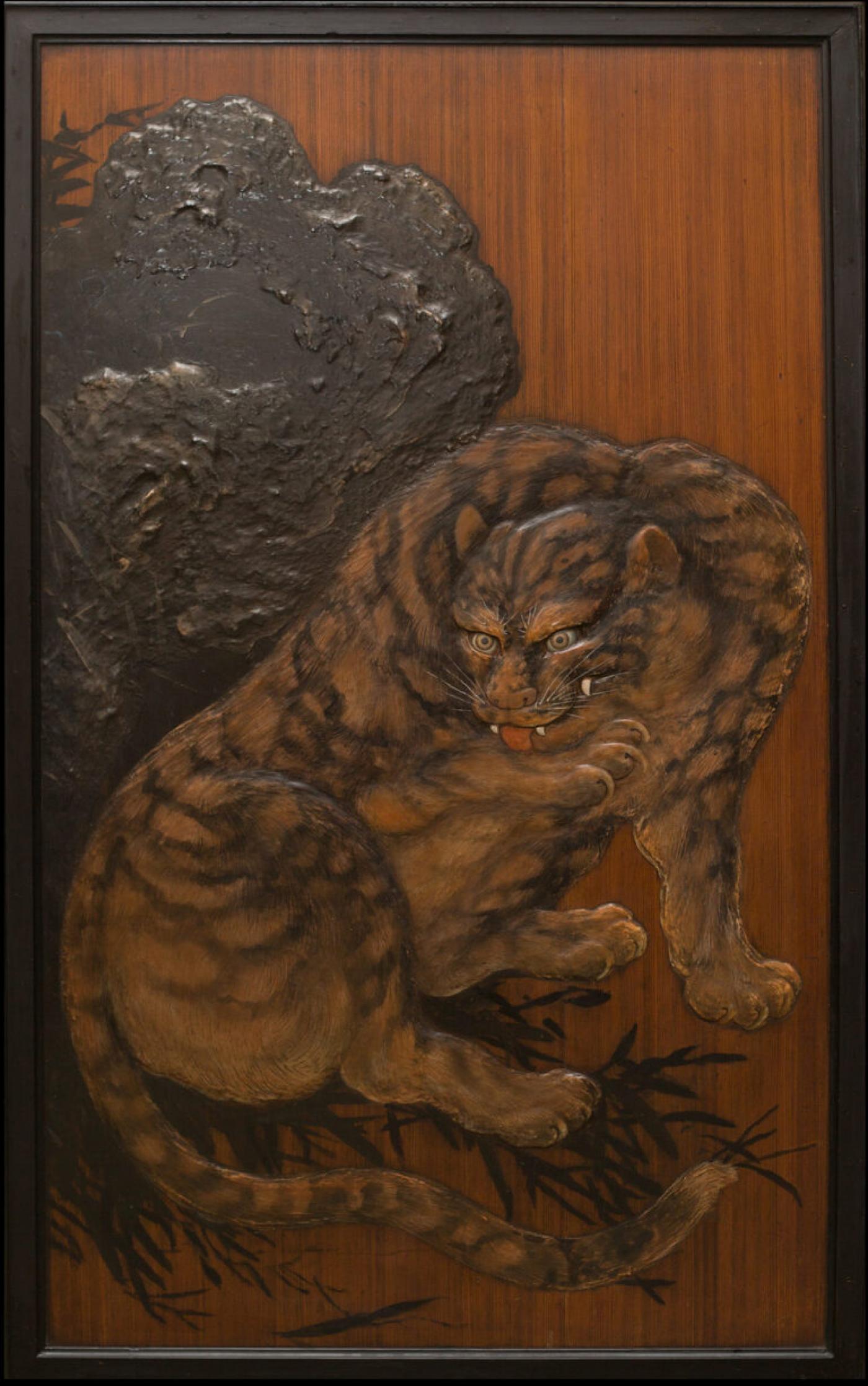 Japanese Raised Lacquer Tiger