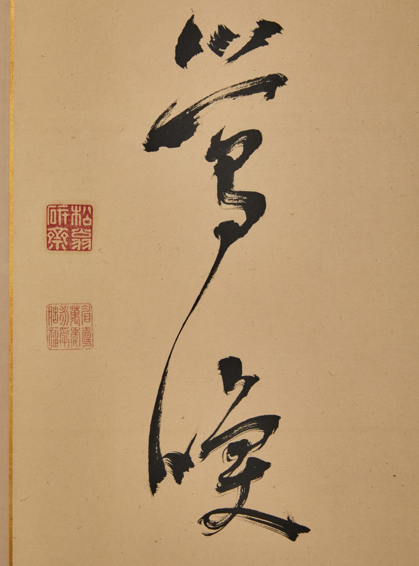 Japanese Six Panel Screen: Calligraphy Screen, Literati School