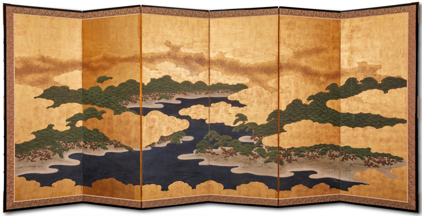 Japanese Six Panel Screen: Matsushima (Pine Tree Island)