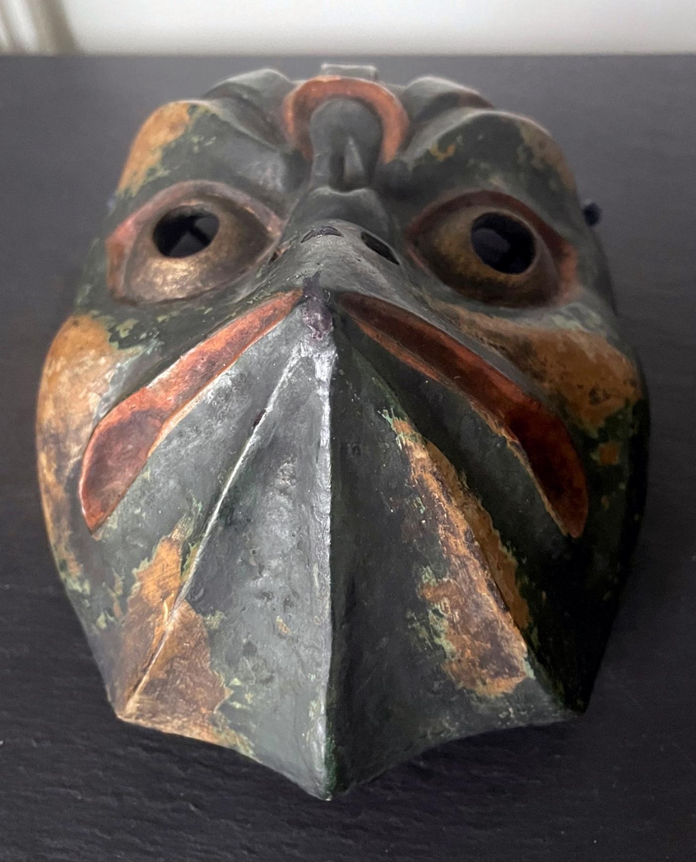 Japanese Wood Bugaku Mask of Korobase Edo Period