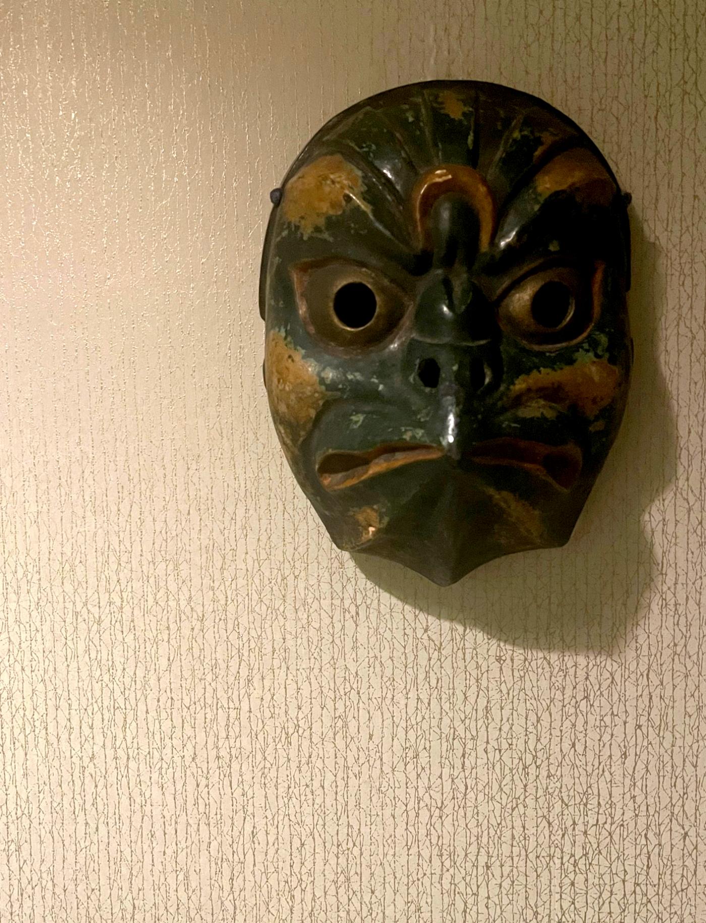 Japanese Wood Bugaku Mask of Korobase Edo Period