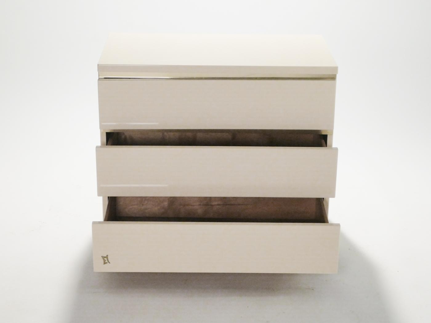 Jean Claude Mahey - Pair of small lacquer chest of drawers by J.C ...