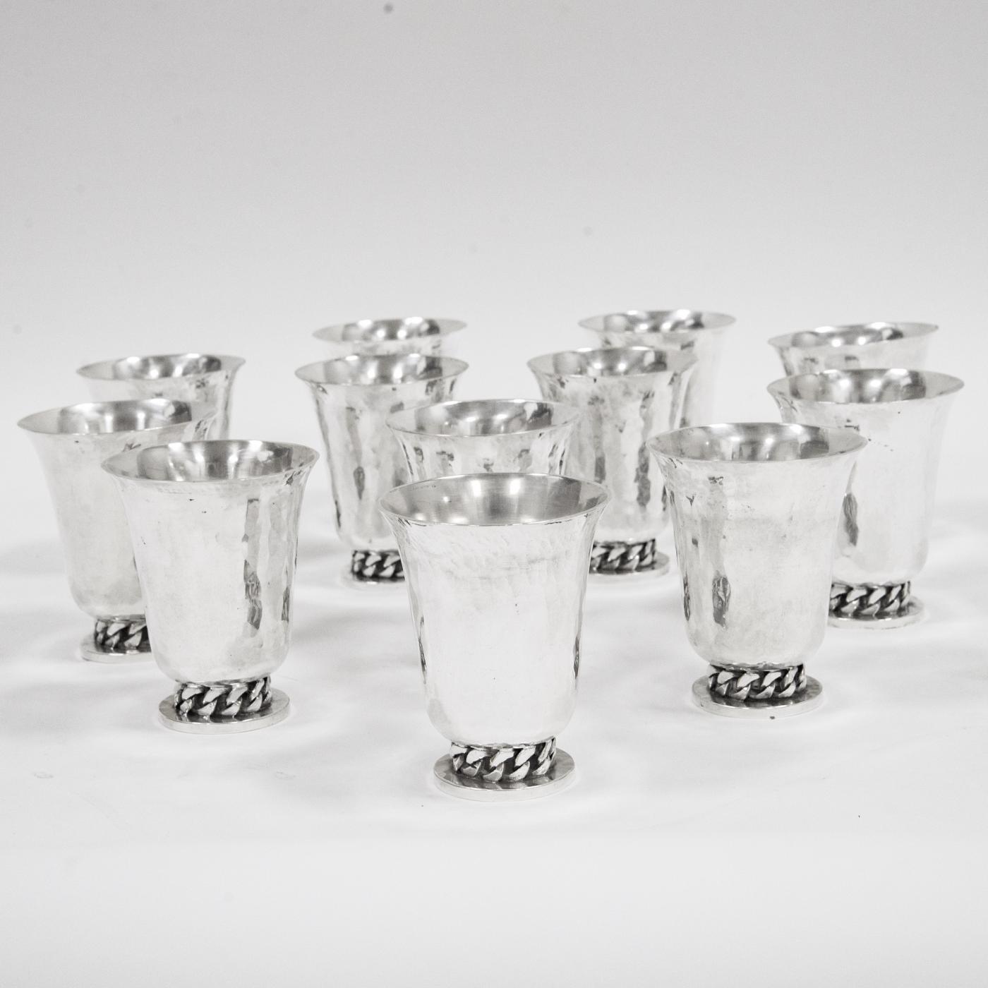 Jean Despres - Set of 12 timbales