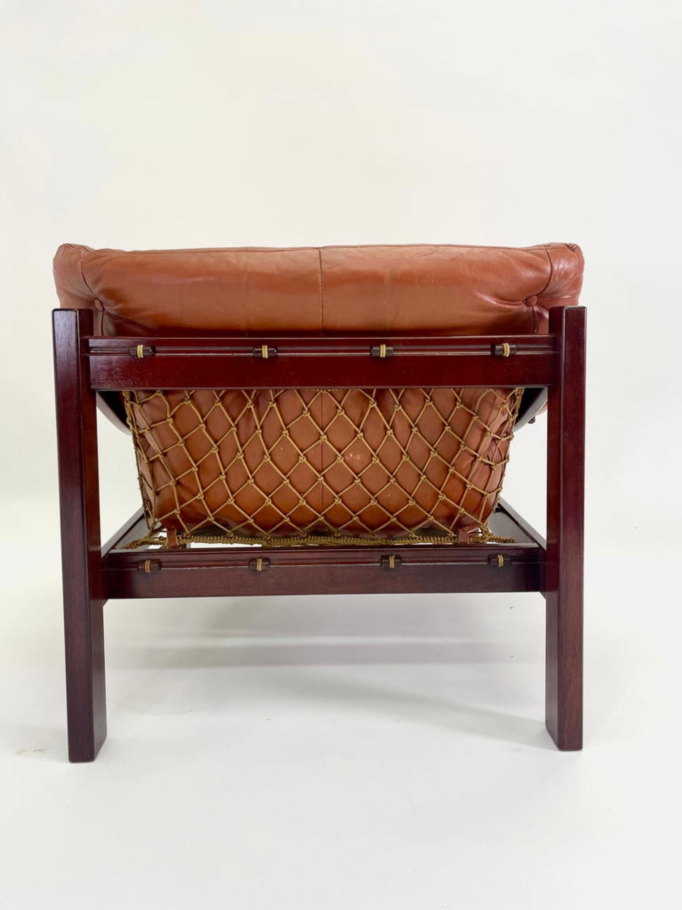 Jean Gillon - Leather Tijuca Chair Jean Gillon for Italma Brazil Circa 1960
