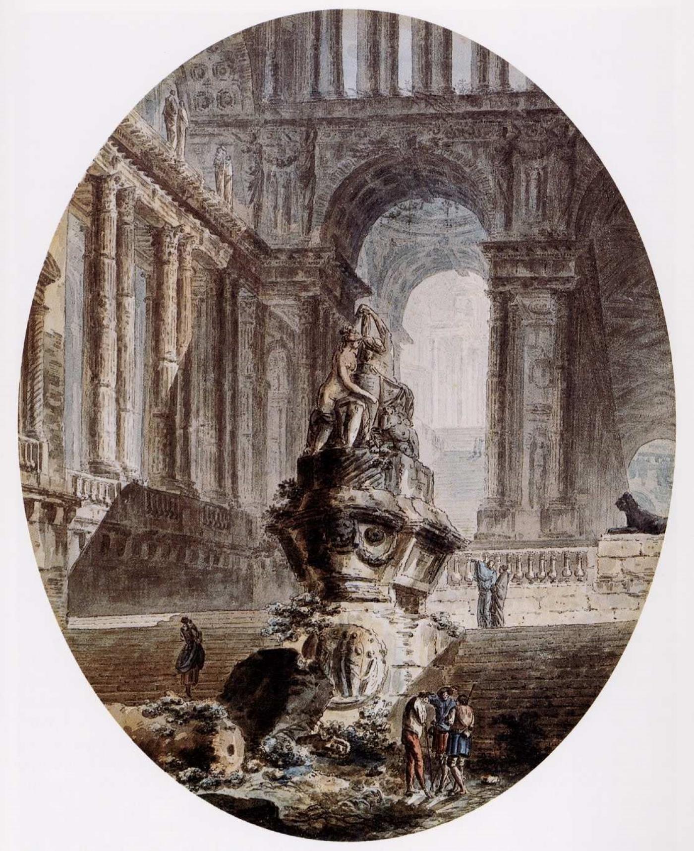 Jean- Henri Alexandre Pernet - Architectural Fantasies with Figures