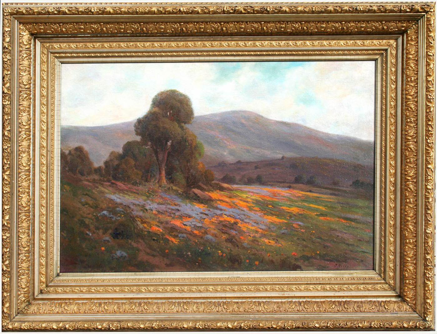 Jean J Perry - Southern California Landscape with Wildflowers